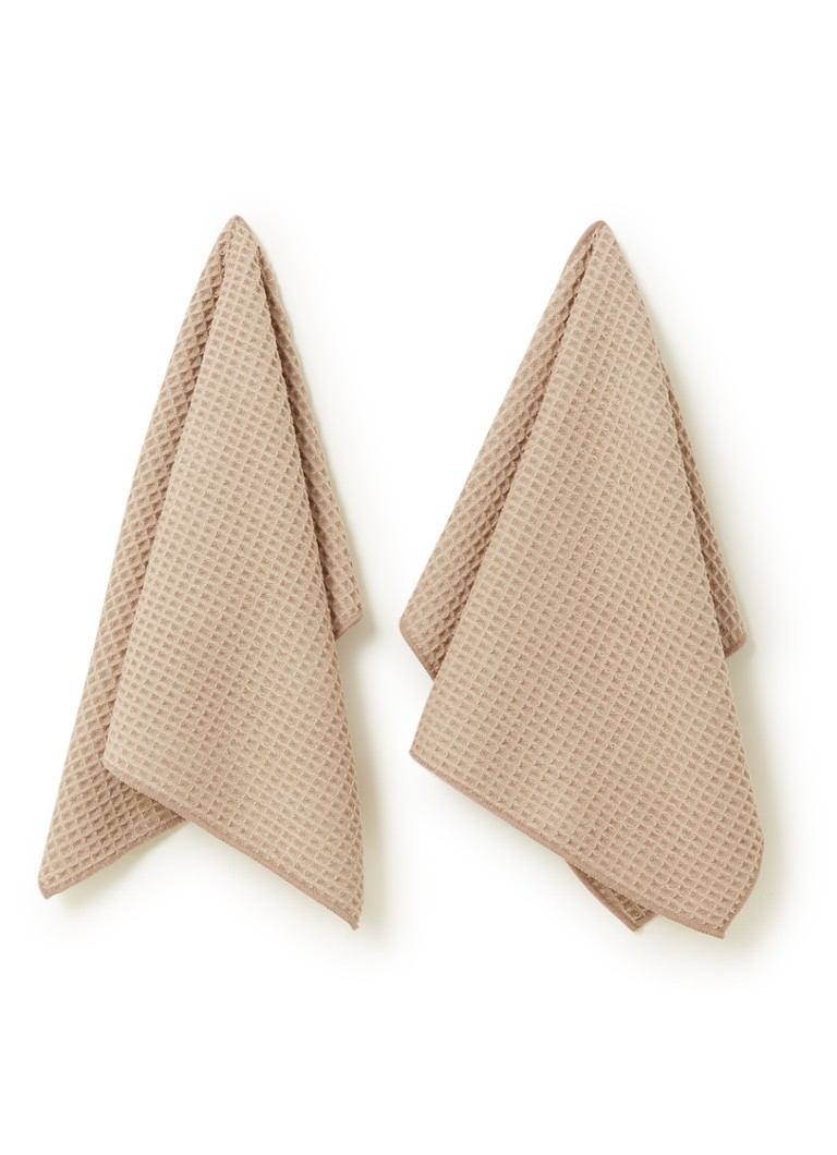 Tiseco Essential keukendoek van microvezel 40 x 60 cm set van 2 • Beige ...