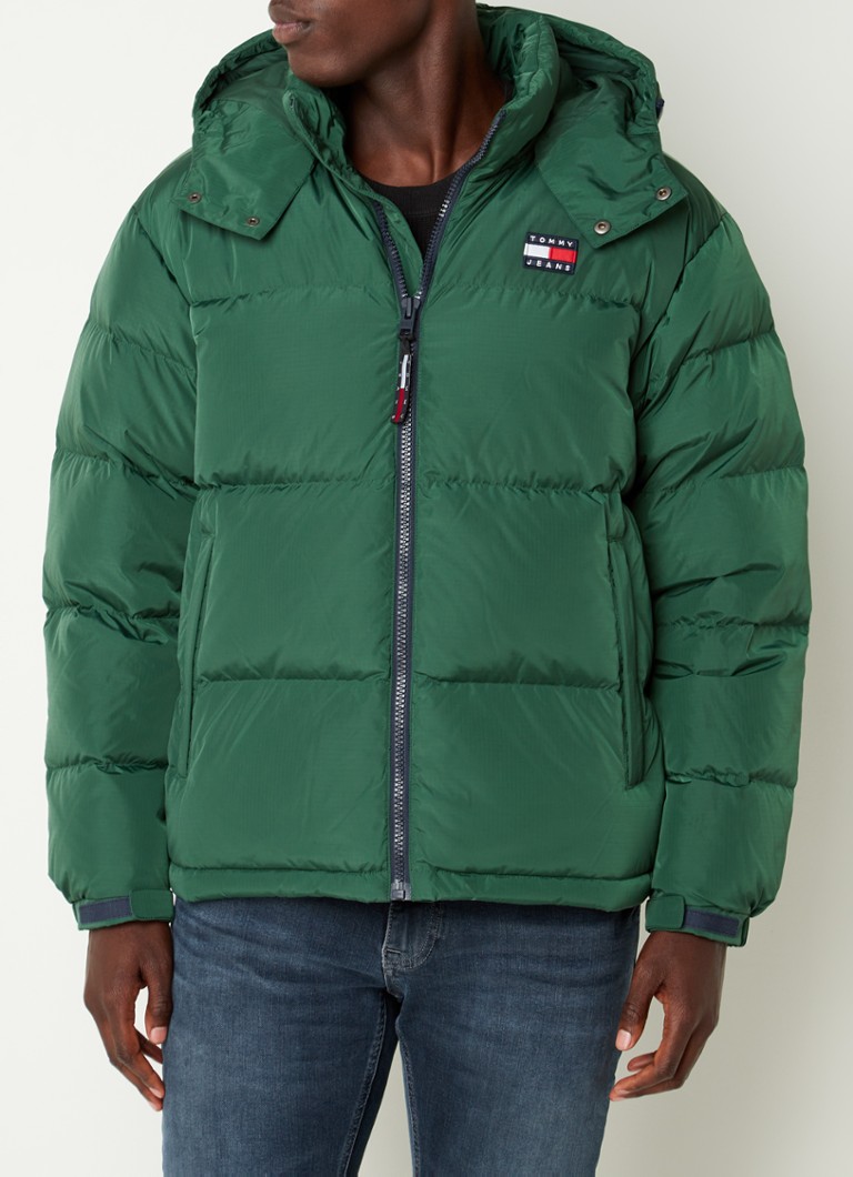 Tommy Hilfiger Alaska puffer jack met logo en afneembare capuchon ...