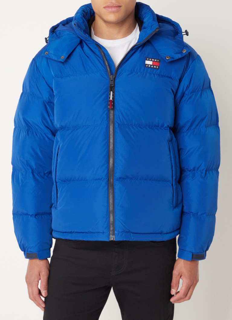 Tommy Hilfiger Alaska puffer jack met logo en afneembare capuchon ...