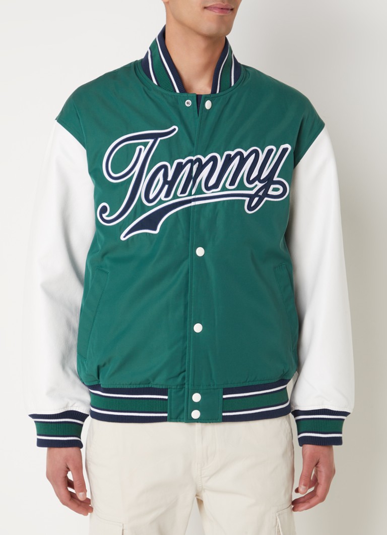Tommy Hilfiger Baseball jack met details van imitatieleer en ...