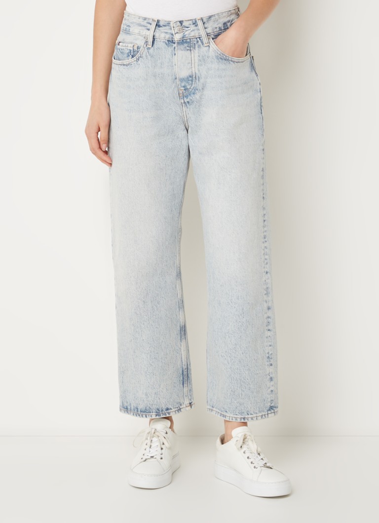 Tommy Hilfiger Eli high waist straight leg cropped jeans met lichte ...