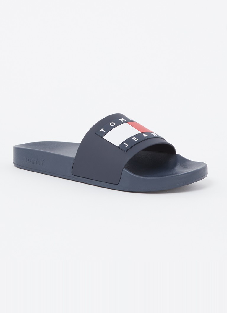 Tommy Hilfiger Essential slipper met logo • Donkerblauw • de Bijenkorf