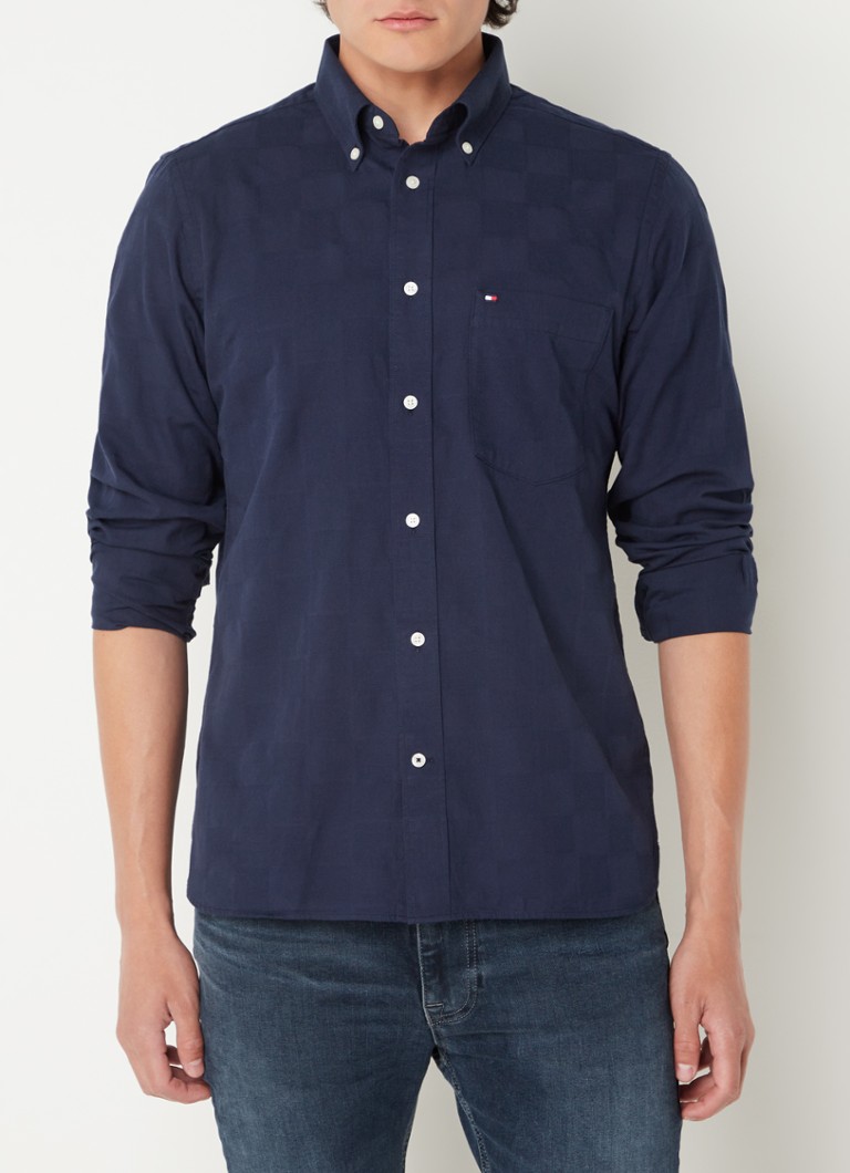 Tommy Hilfiger Regular fit button down overhemd • Blauw • de Bijenkorf