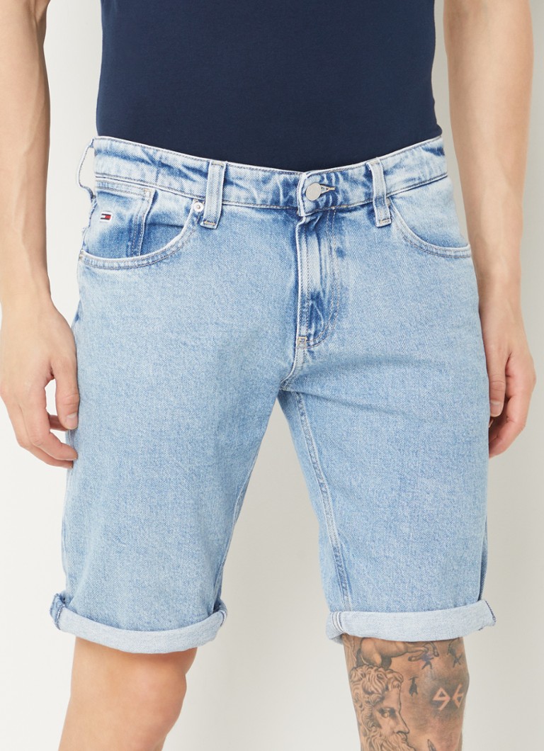 Tommy Hilfiger Straight fit korte broek van denim met steekzakken ...