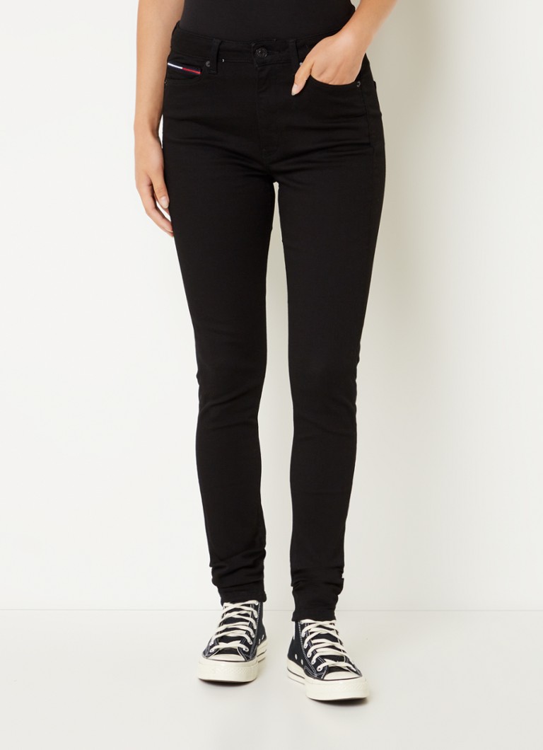 Tommy Hilfiger Sylvia high waist skinny jeans met stretch • Zwart • de ...