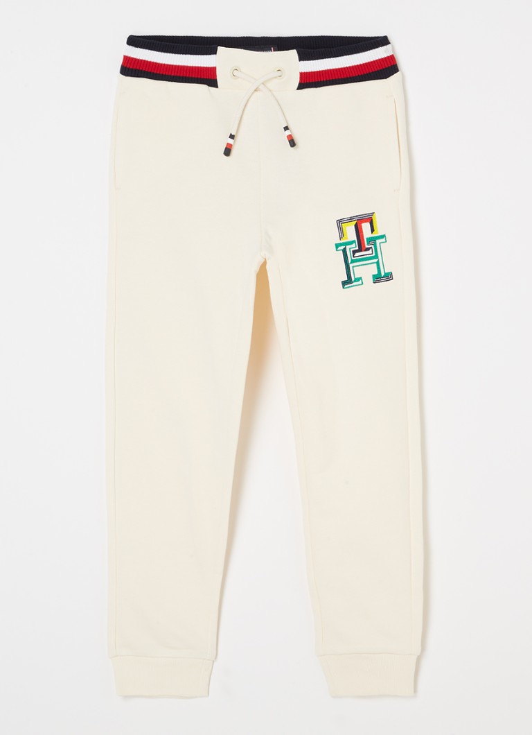Tommy Hilfiger Tapered Fit Joggingbroek Met Logoborduring • Creme • De