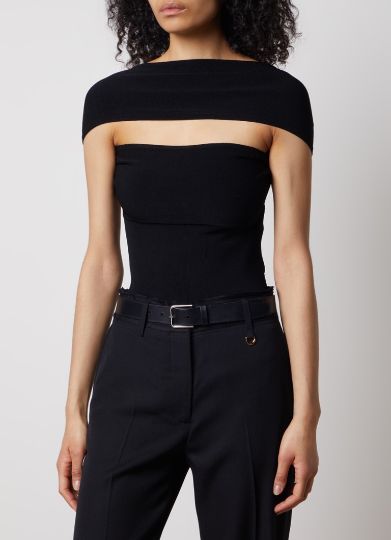 TOTEME Fijngebreide top met cut-out detail • Zwart • de Bijenkorf