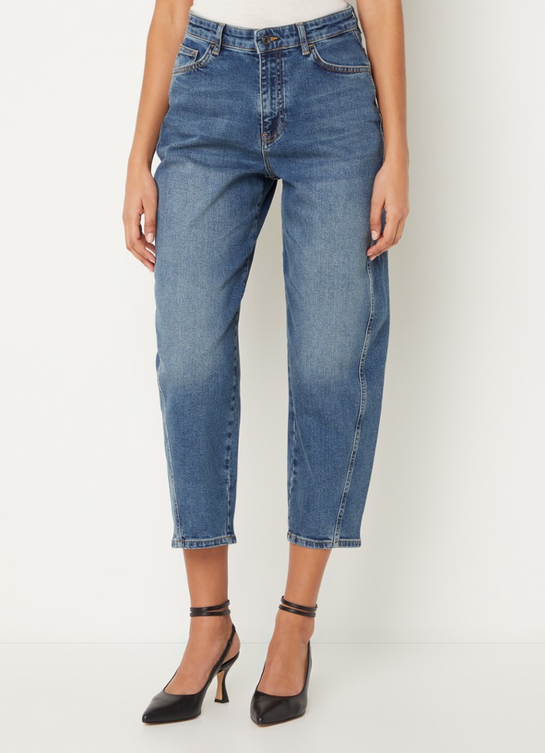 Vanessa Bruno Caleb high waist loose fit cropped jeans met medium wassing • Indigo • de Bijenkorf