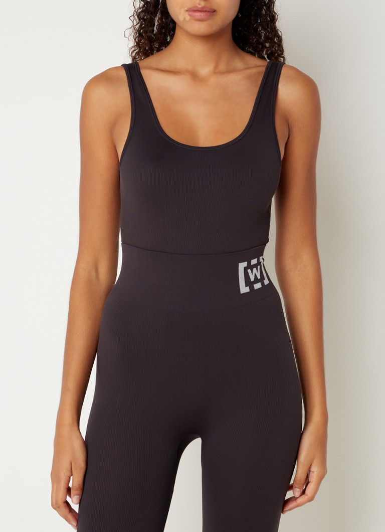 Wolford Athleisure body met logo en stretch • Zwart • de Bijenkorf