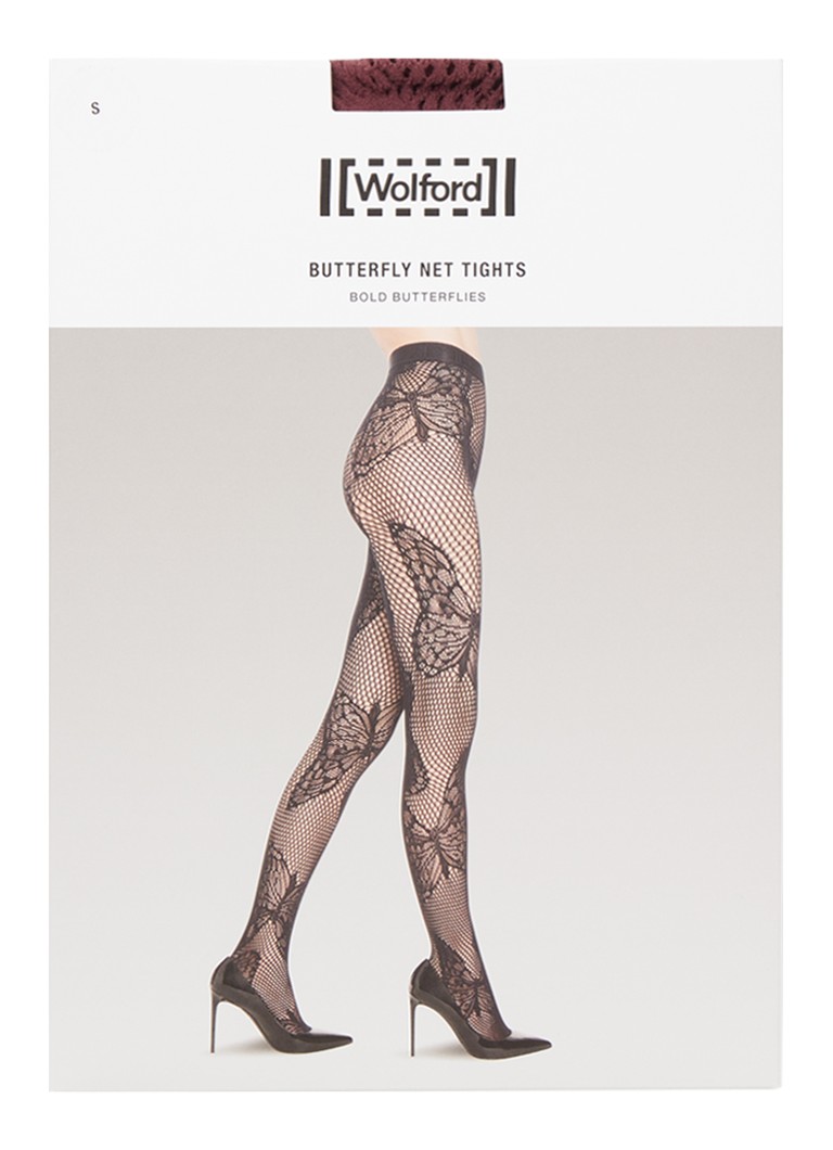 Wolford Butterfly Net panty • Bordeauxrood • de Bijenkorf