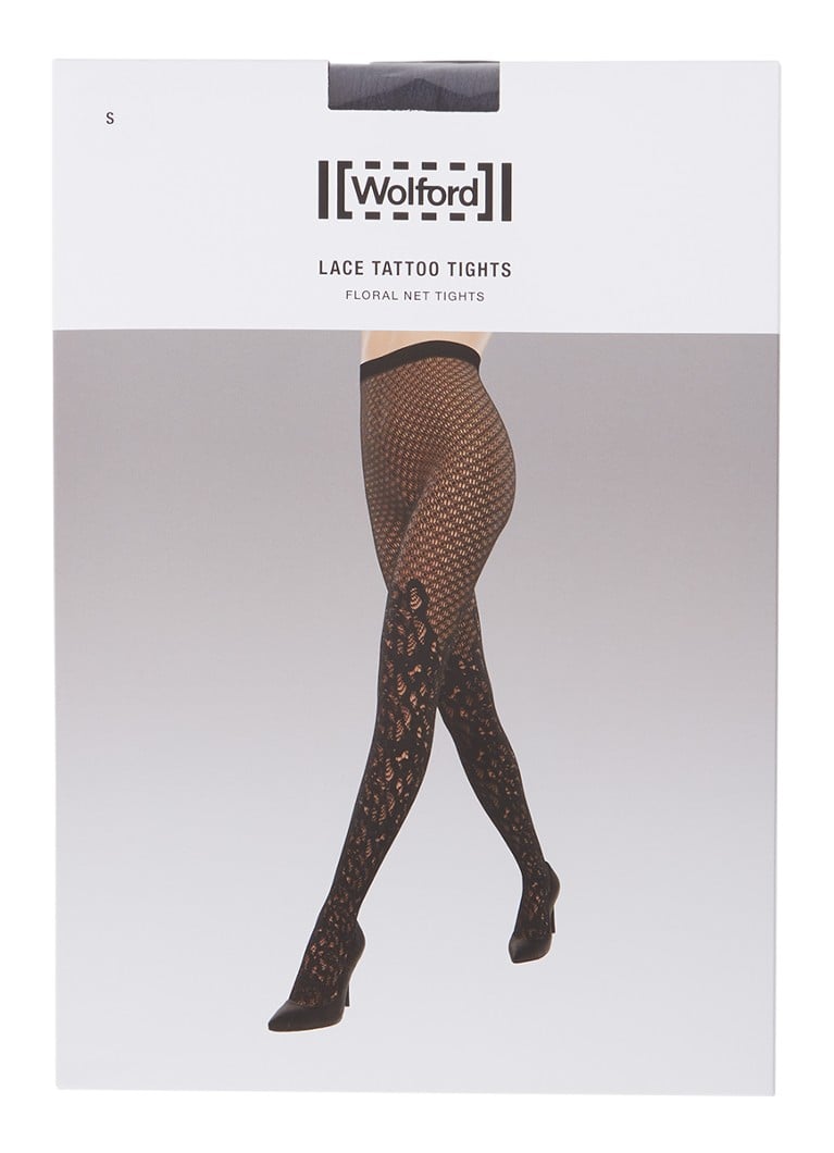 Wolford Lace Tattoo netpanty • Donkerblauw • de Bijenkorf
