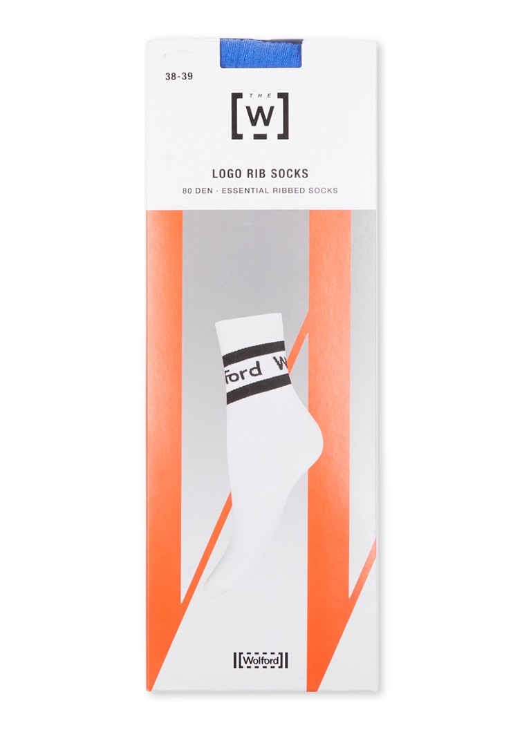 Wolford Logo Rib sokken met logoprint • Blauw • de Bijenkorf