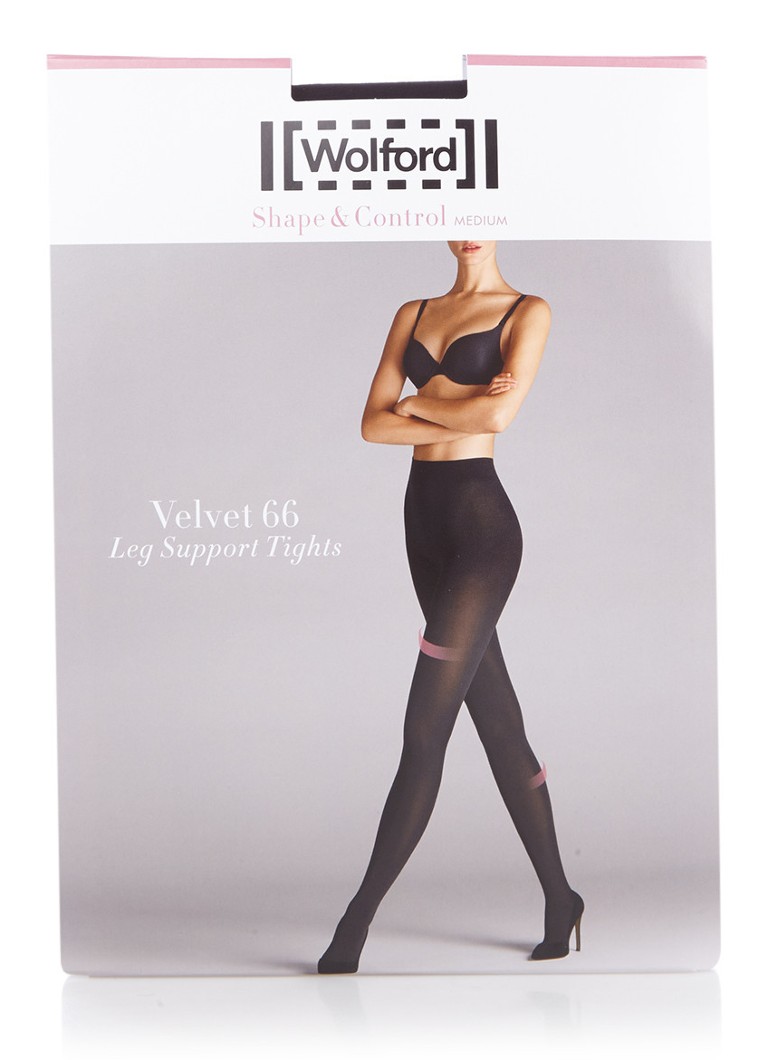 Wolford Velvet Leg Support panty in 66 denier • Diepzwart • de Bijenkorf