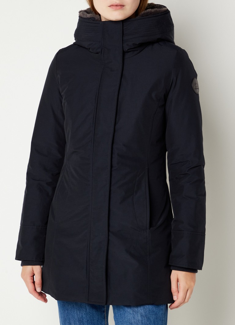 Woolrich Boulder gewatteerde parka met capuchon en steekzakken • Donkerblauw • de Bijenkorf