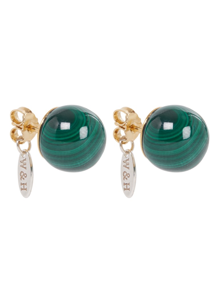 Wouters & Hendrix Oorknopjes van malachiet • Groen • de Bijenkorf
