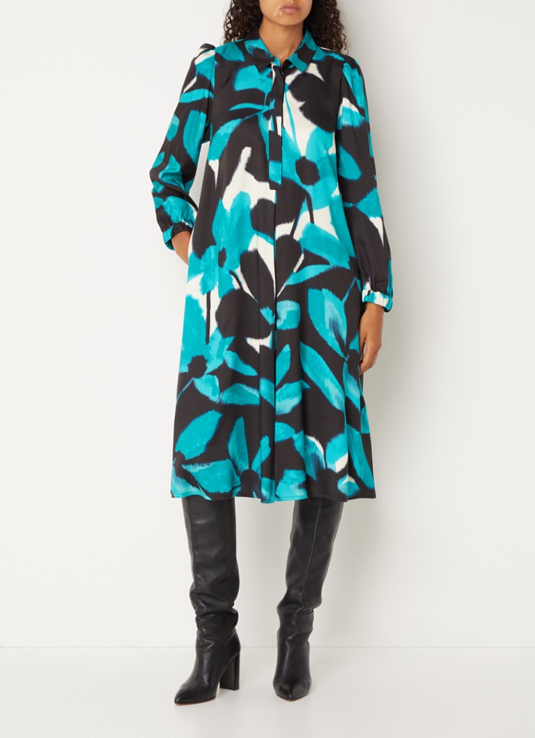 Xandres Kimmi midi blousejurk met bloemenprint • Blauw • de Bijenkorf