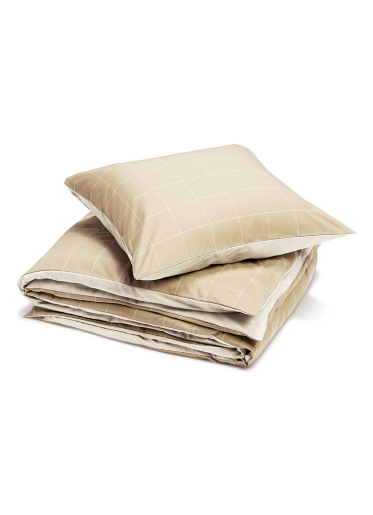 Yumeko Check Latte dekbedovertrekset in tencelblend 210TC - inclusief ...