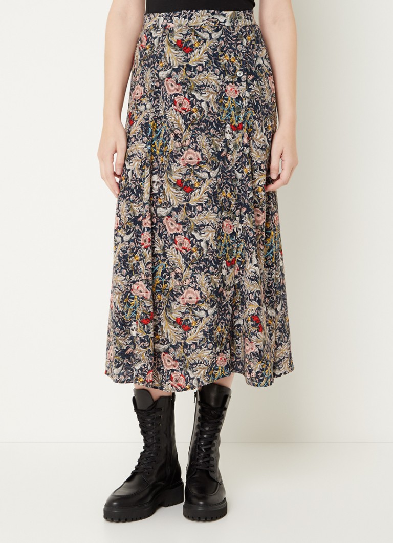 Zadig&Voltaire June midi rok met bloemenprint • Blauw • de Bijenkorf