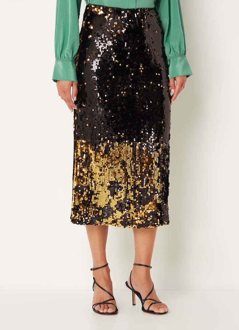 ZENGGI Midi rok met pailletten • Zwart • de Bijenkorf