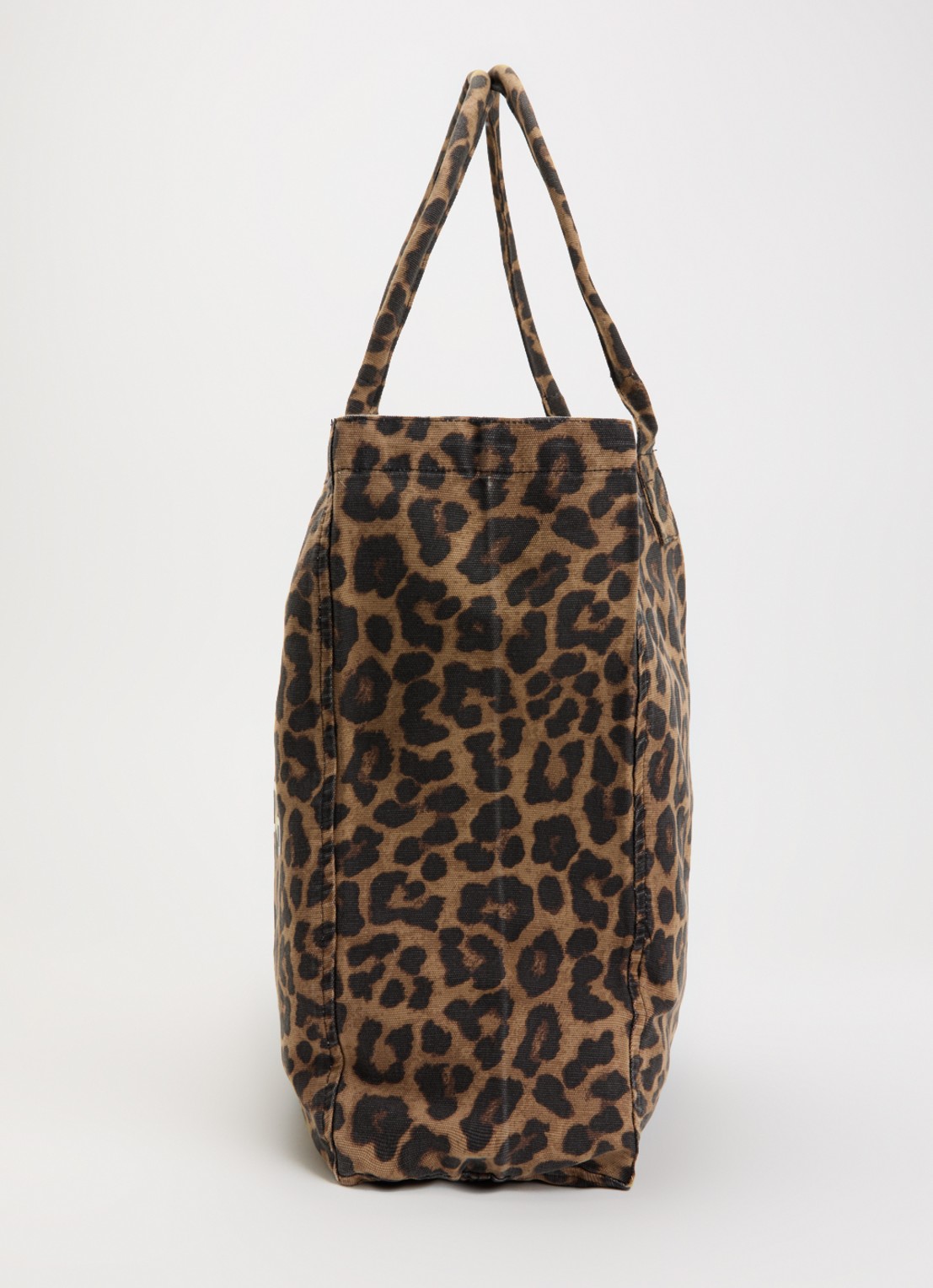 Anine Bing Leo shopper van canvas met panterprint • Camel • de Bijenkorf