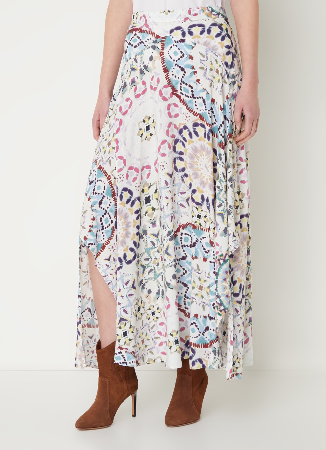 ba&sh Lukas maxi rok met print en splitten • Gebroken wit • de Bijenkorf