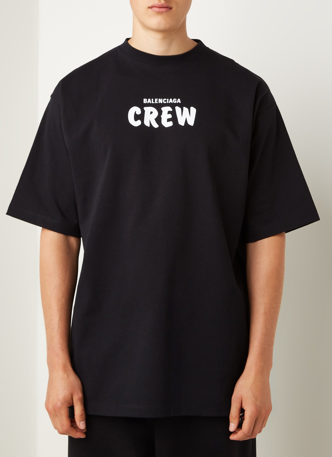Balenciaga Crew T-shirt met front- en backprint • Zwart • de Bijenkorf