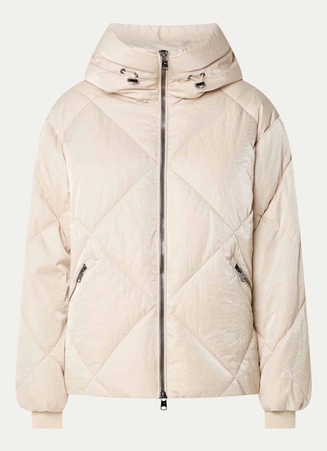 Beaumont Nowy puffer jack met capuchon en glanzende finish • Creme • de ...