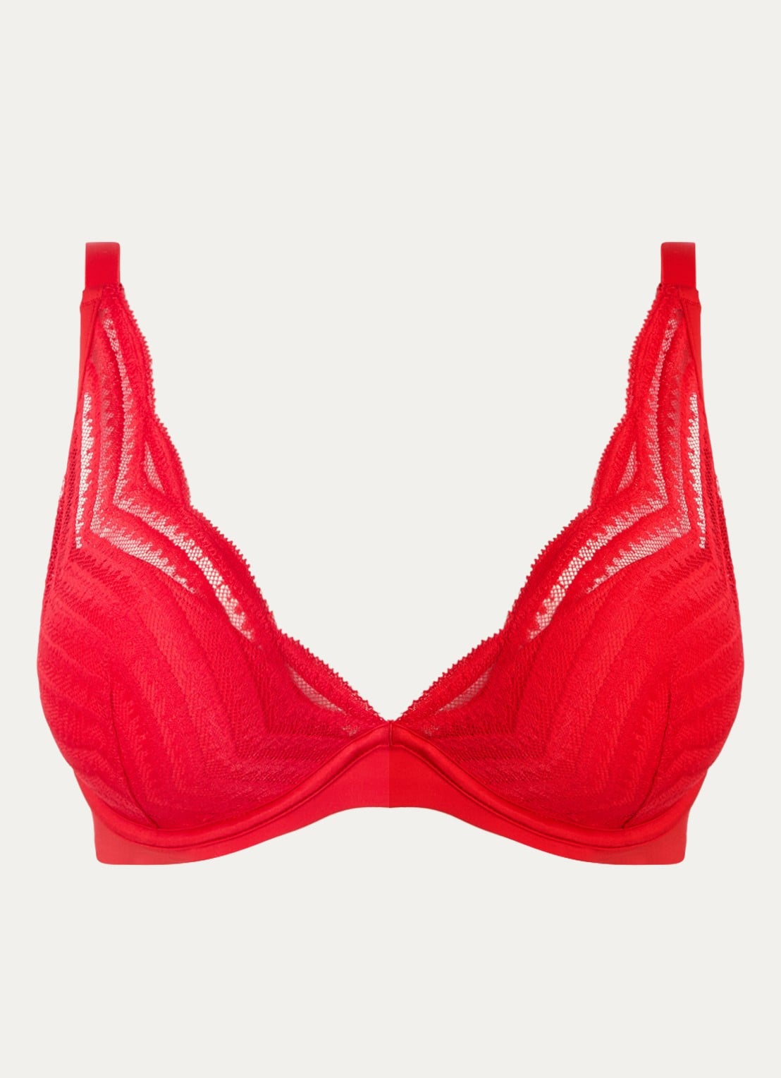 BOSS Beugel bh met overlay van kant • Rood • de Bijenkorf