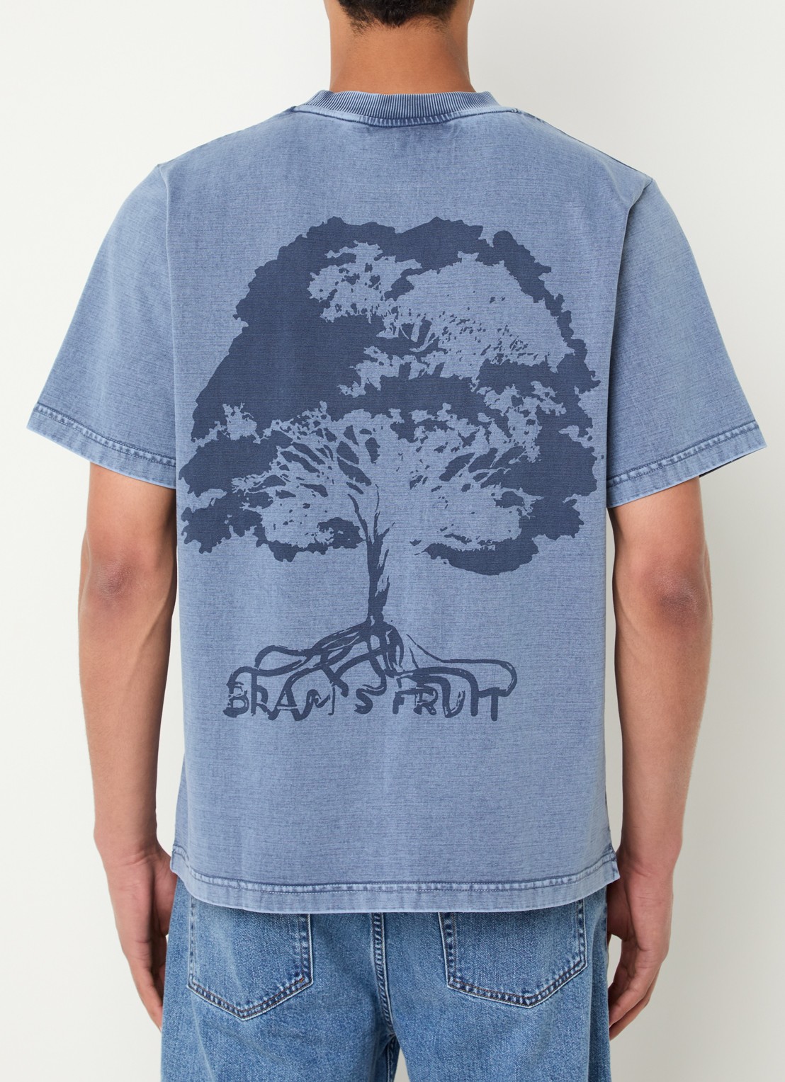 Bram's Fruit Roots T-shirt met logo- en backprint • Staalblauw • de ...