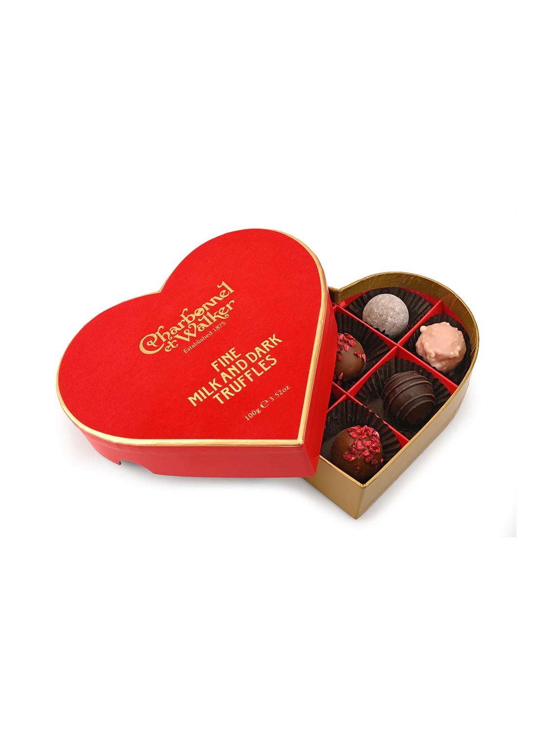Charbonnel et Walker Red Velvet Heart Selection chocolade truffels in ...