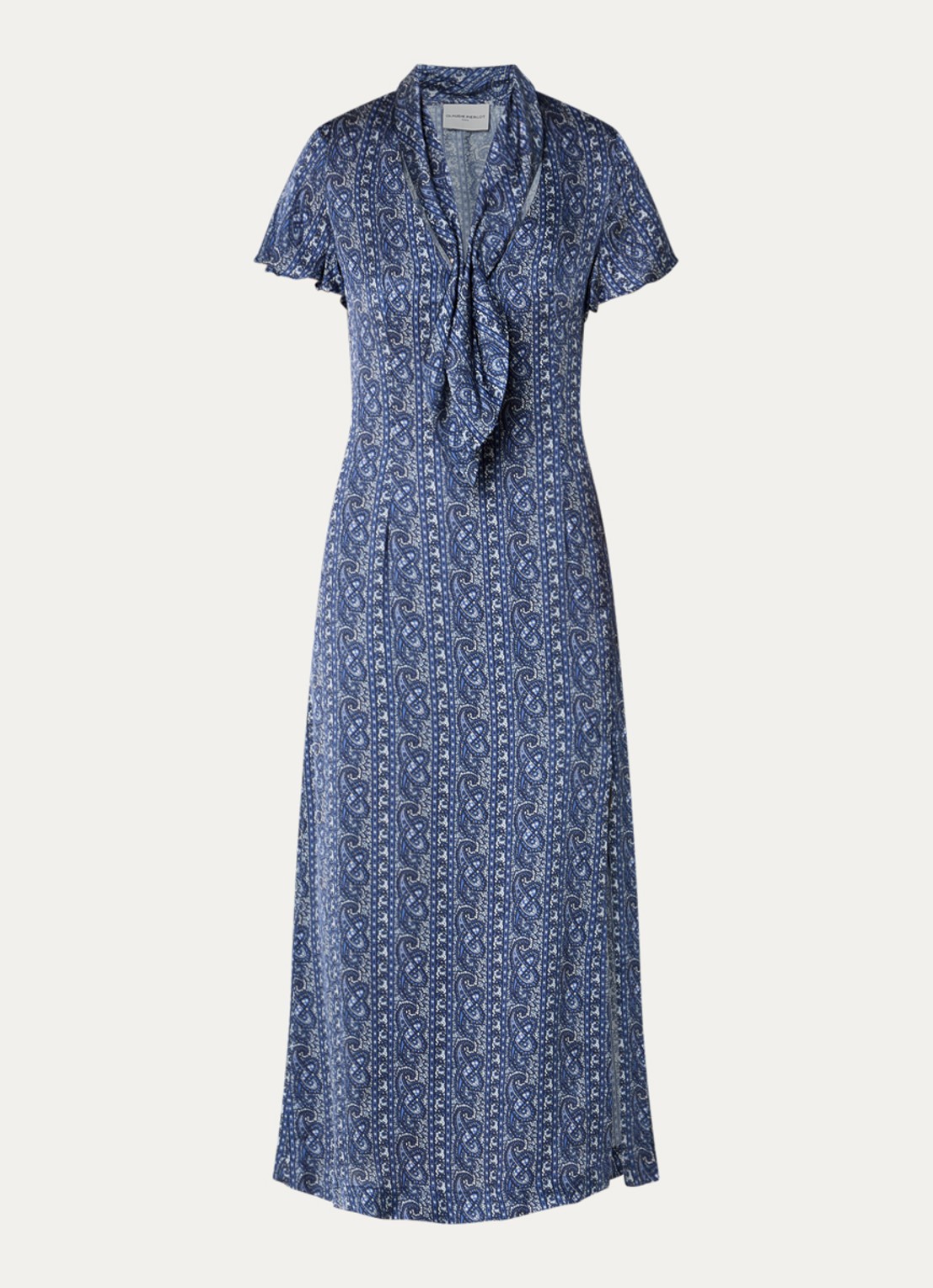 Claudie Pierlot Rosace midi jurk met sjaalkraak en paisley dessin ...