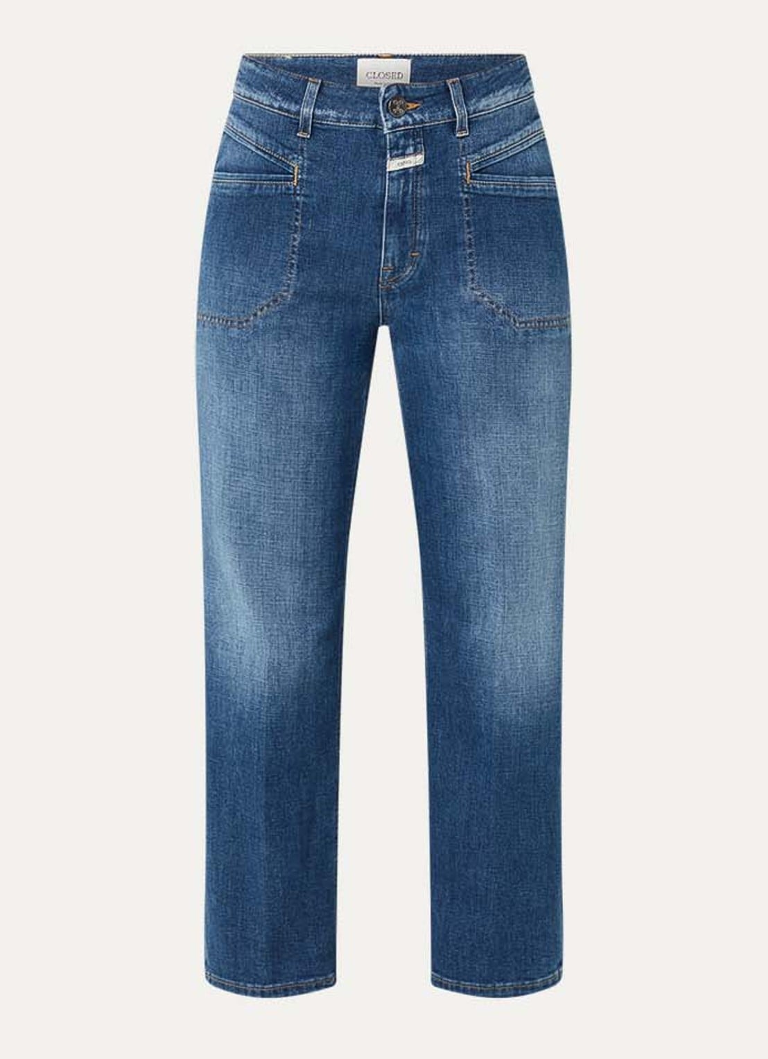 CLOSED Mira-X mid waist straight leg cropped jeans met medium wassing ...
