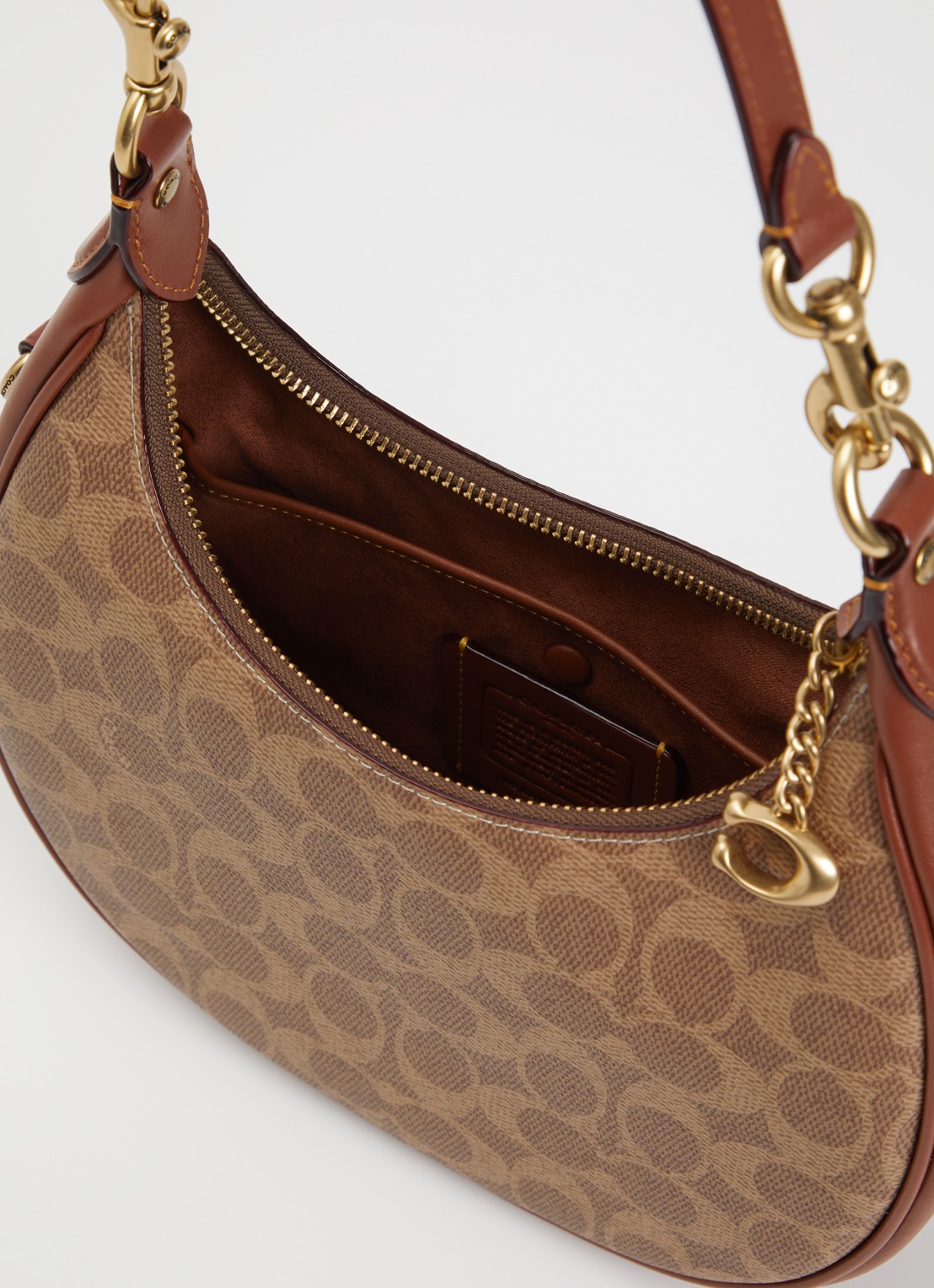 Coach Jonie 22 schoudertas van leer met logoprint en afneembare ...