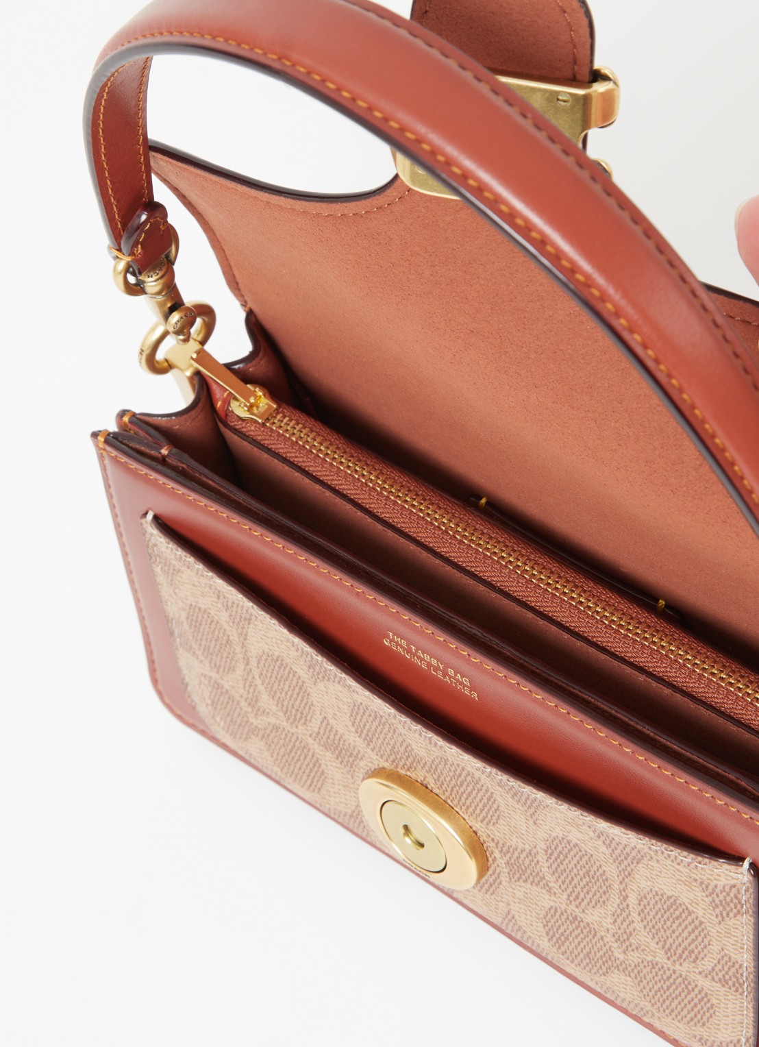 Coach Tabby 20 schoudertas van leer met logoprint • Bruin • de Bijenkorf