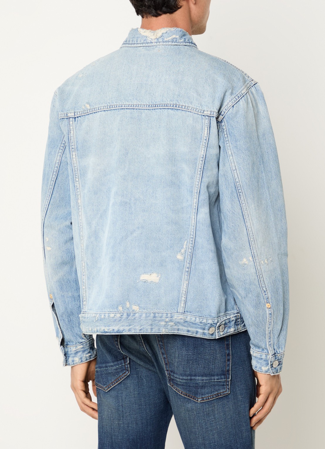 Denham London spijkerjas met destroyed afwerking • Indigo • de Bijenkorf