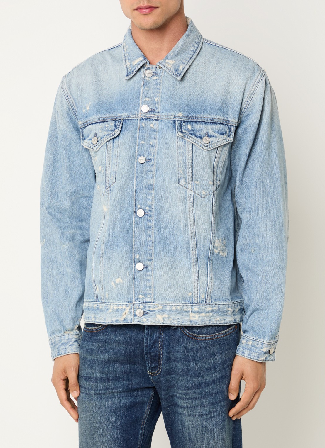Denham London spijkerjas met destroyed afwerking • Indigo • de Bijenkorf