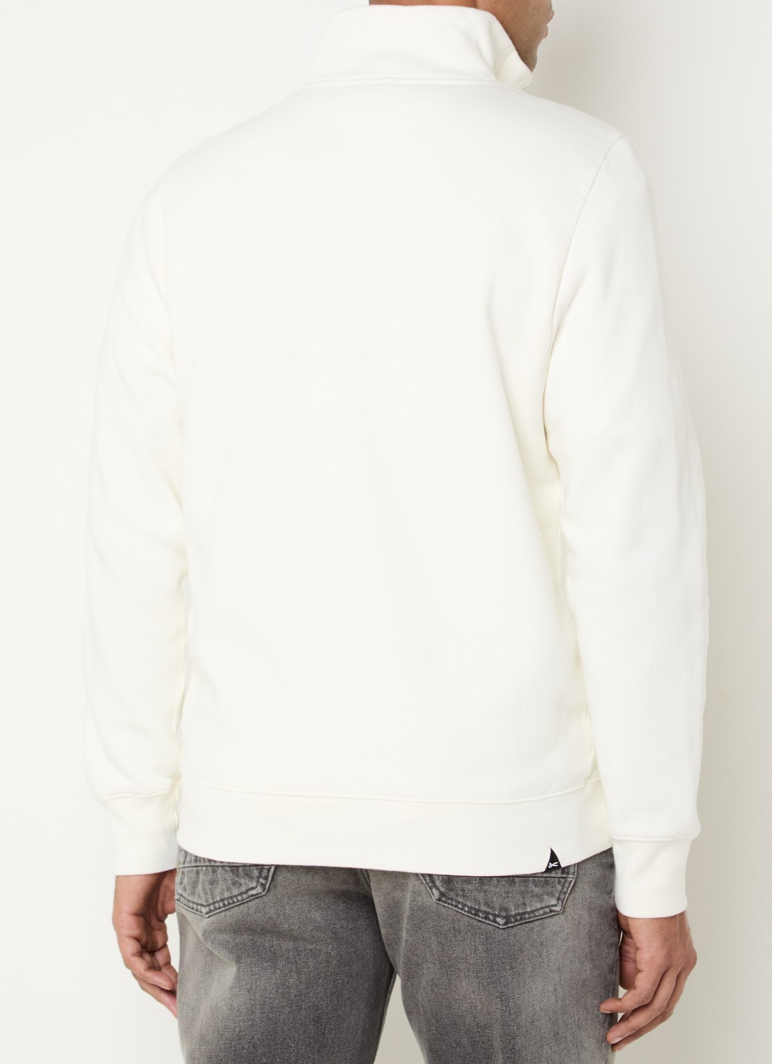 Denham Scissor sweater met halve rits en logo • Gebroken wit • de Bijenkorf