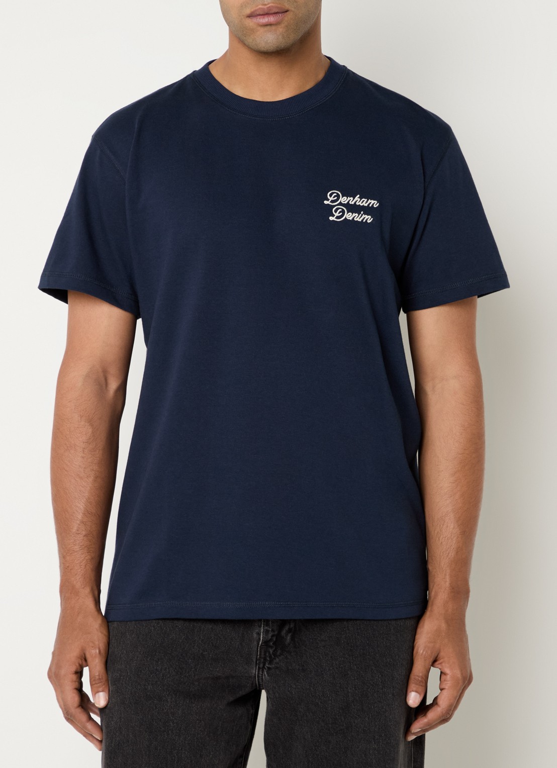 Denham T-shirt met logo- en backprint • Donkerblauw • de Bijenkorf