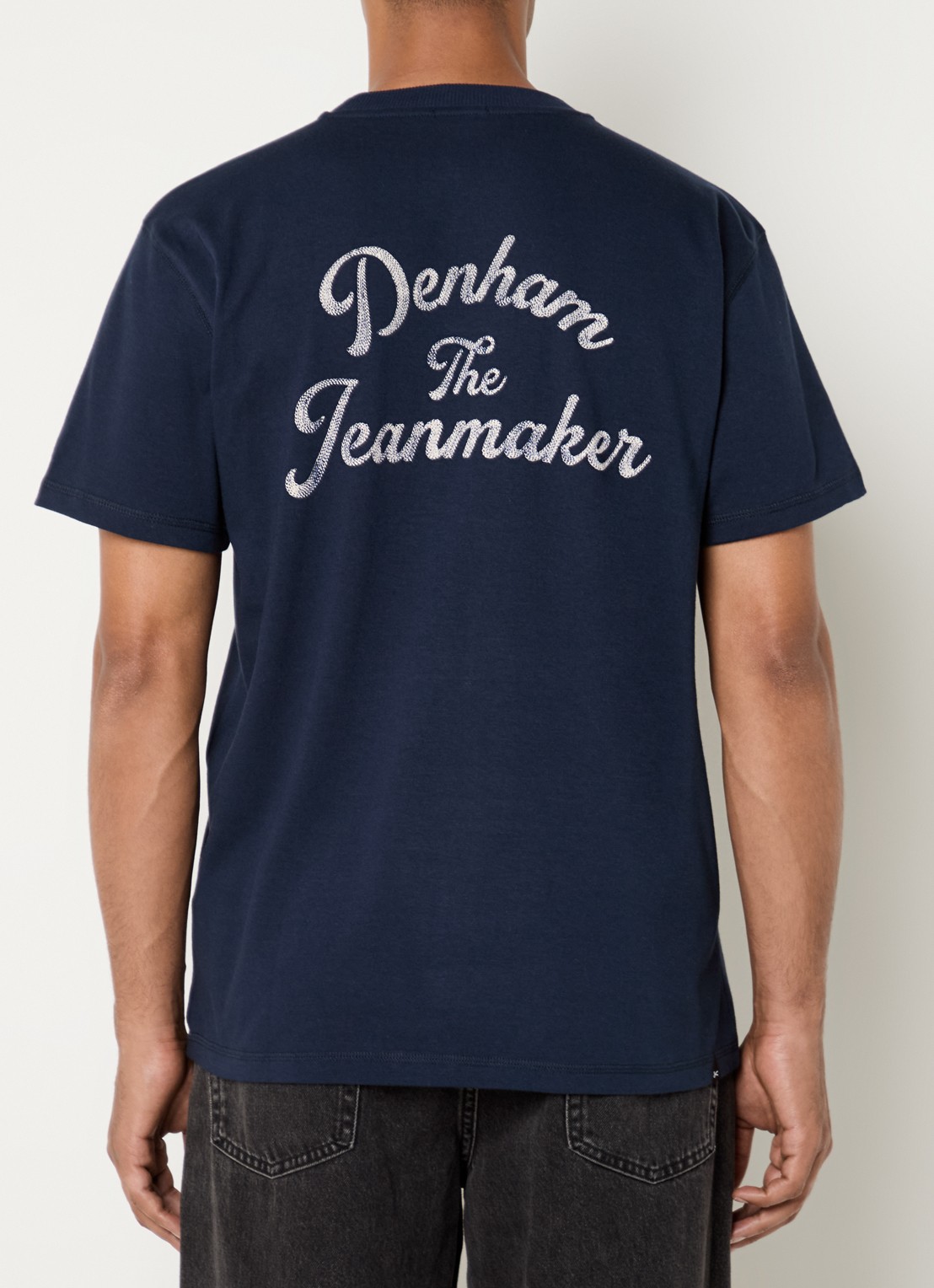 Denham T-shirt met logo- en backprint • Donkerblauw • de Bijenkorf
