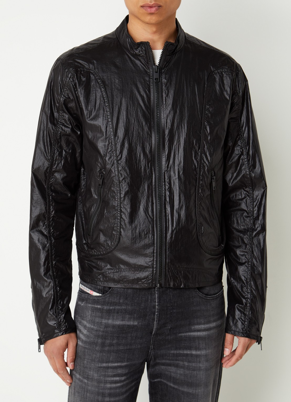 Diesel J-Clays jack met ritszakken • Zwart • de Bijenkorf