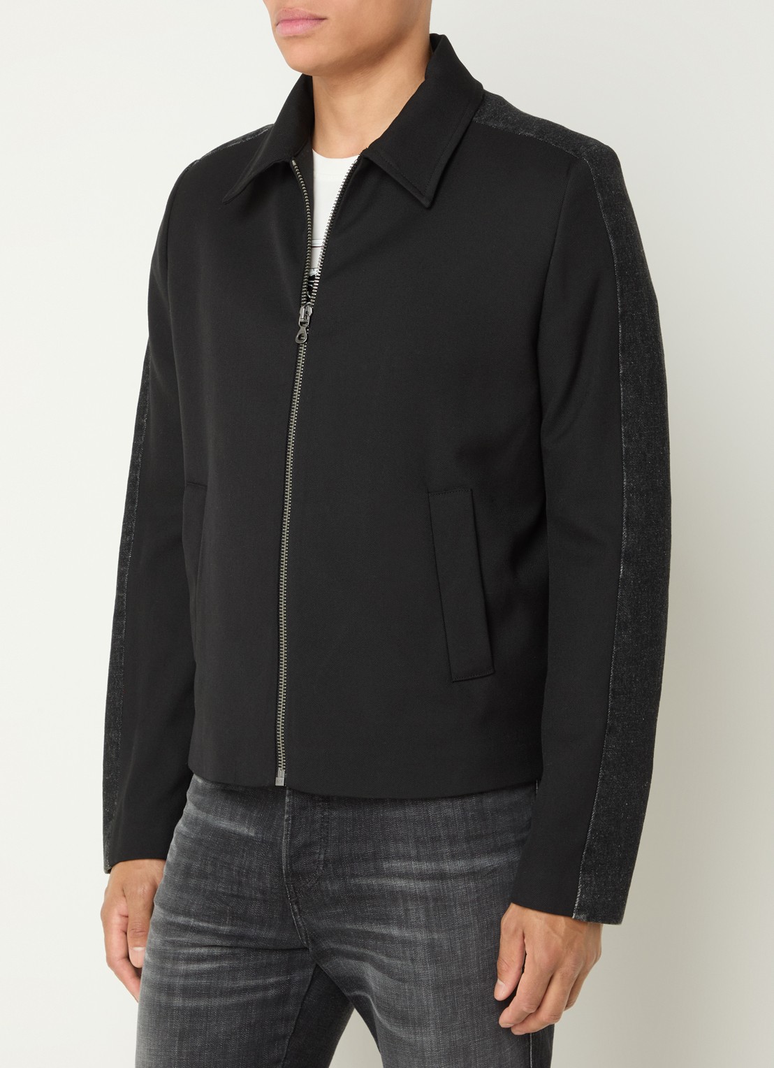 Diesel J-Rhein jack in scheerwolblend met schoudervulling • Zwart • de ...