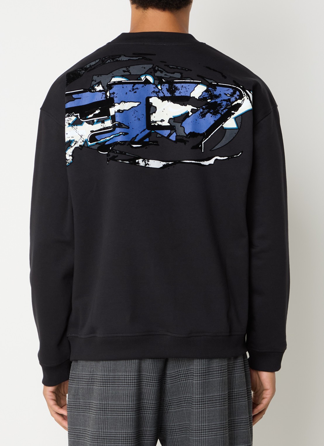 Diesel S-boxt sweater met flockprint • Zwart • de Bijenkorf