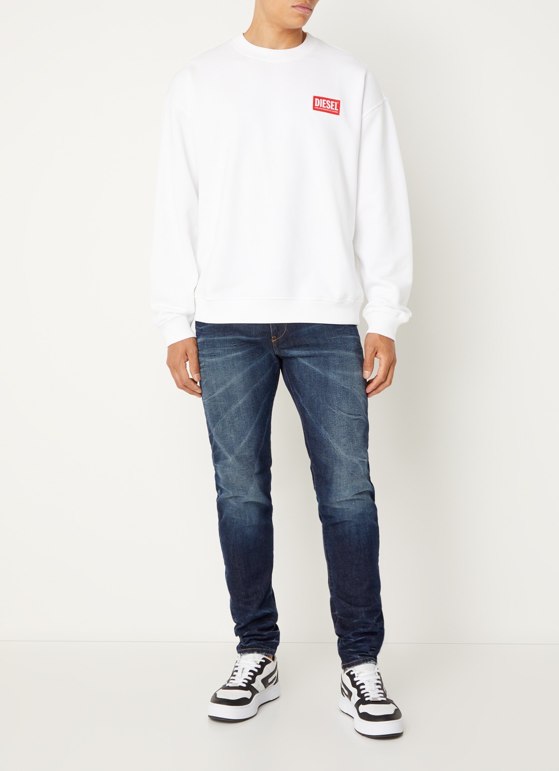 Diesel S-Nlabel sweater met logo • Wit • de Bijenkorf