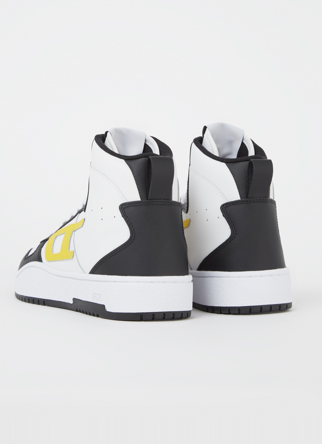 Diesel S-Ukiyo V2 mid sneaker van leer met logo • Wit • de Bijenkorf