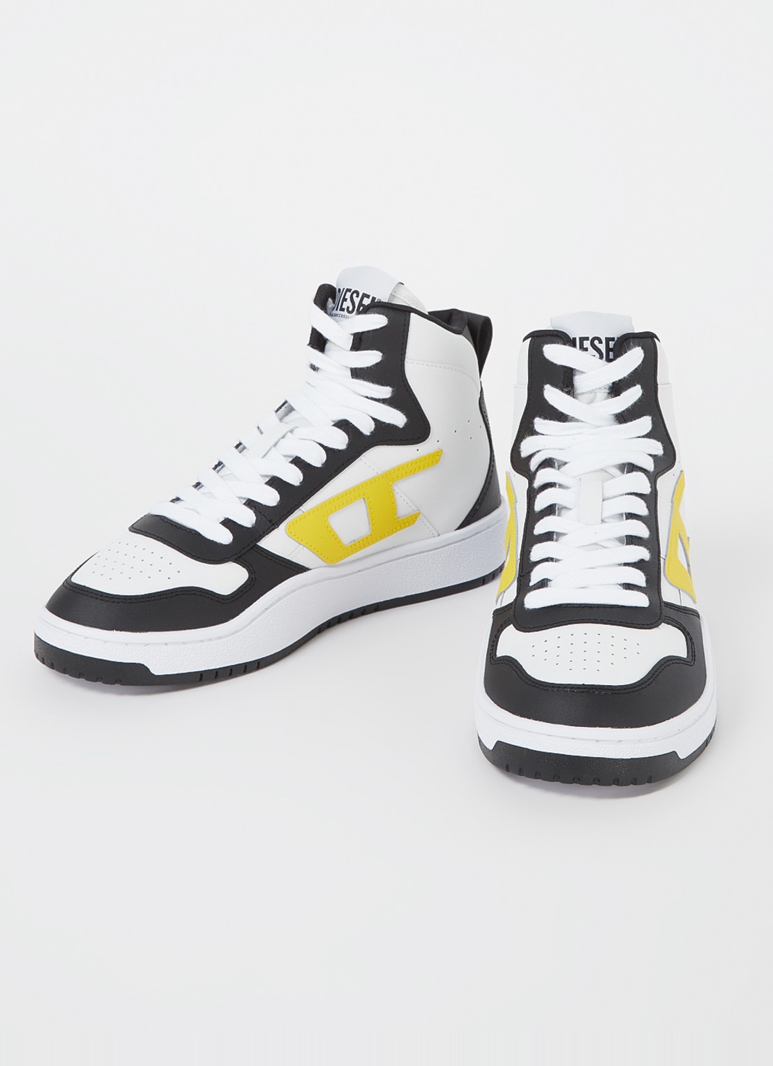 Diesel S-Ukiyo V2 mid sneaker van leer met logo • Wit • de Bijenkorf