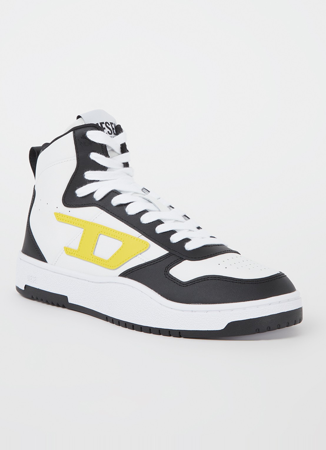 Diesel S-Ukiyo V2 mid sneaker van leer met logo • Wit • de Bijenkorf