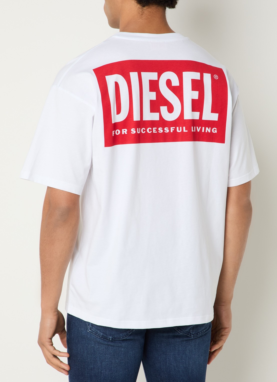 Diesel T-Box-Bisk T-shirt met logo- en backprint • Wit • de Bijenkorf