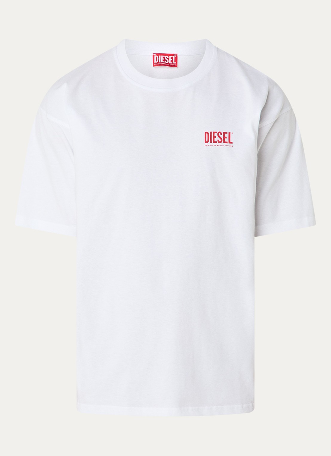 Diesel T-Box-Bisk T-shirt met logo- en backprint • Wit • de Bijenkorf