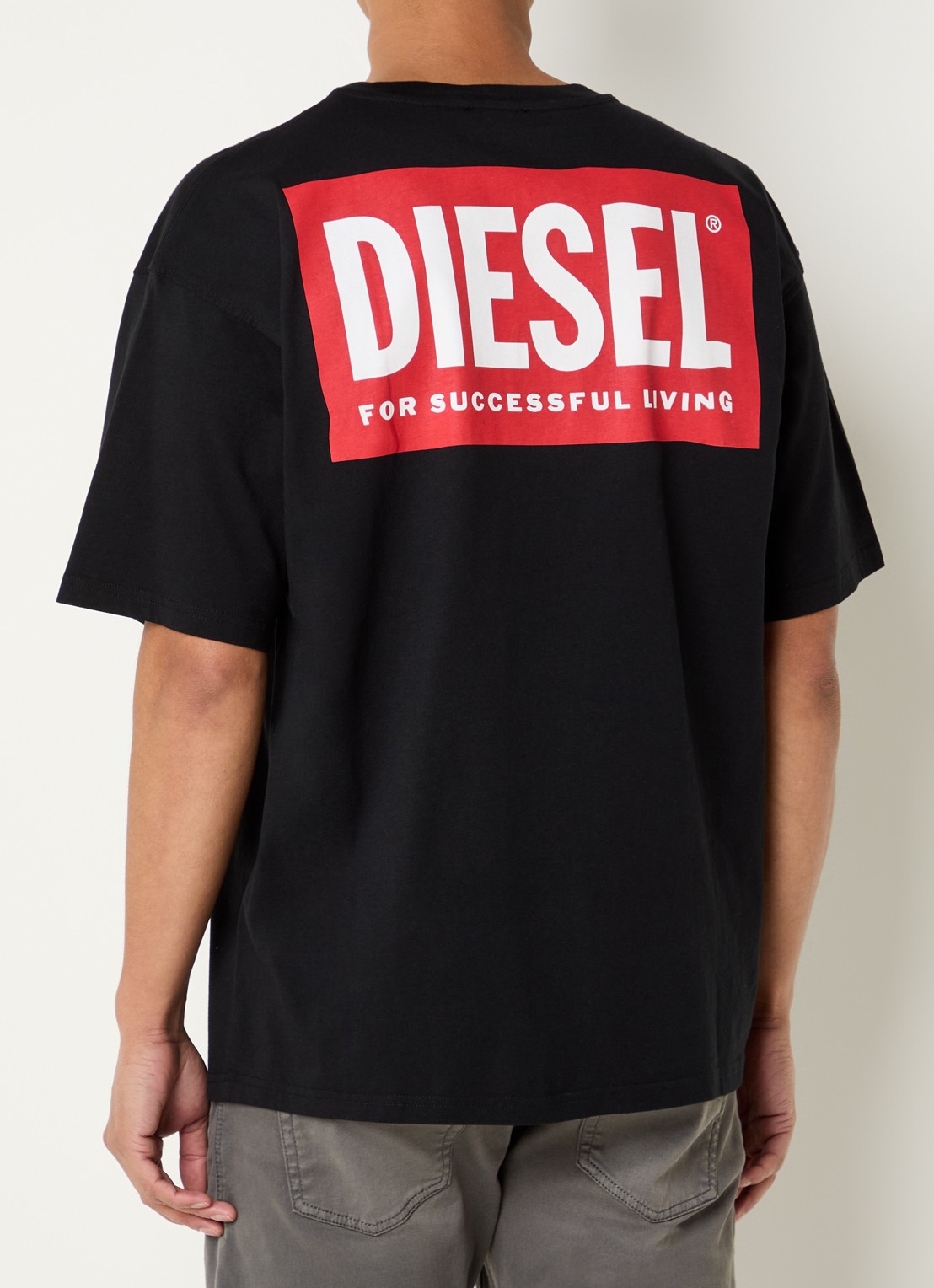 Diesel T-Boxt-Bisk T-shirt met logo- en backprint • Zwart • de Bijenkorf