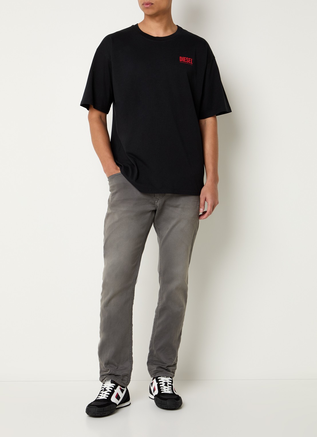 Diesel T-Boxt-Bisk T-shirt met logo- en backprint • Zwart • de Bijenkorf